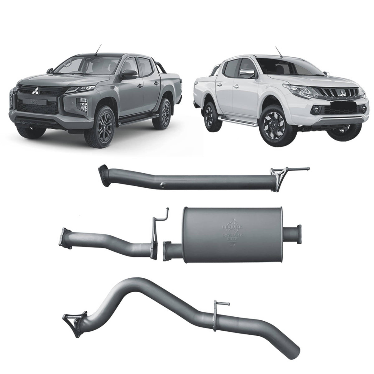 Mitsubishi MQ/MR Triton 2.4L DPF 2015+ 3-inch DPF Back Exhaust System ...