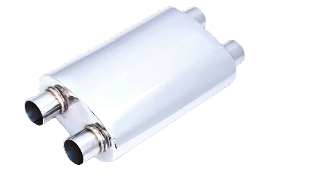 14-inch Long, 3-inch Inlet, 5x8-inch Twin In - Twin Out Oval Resonator ...