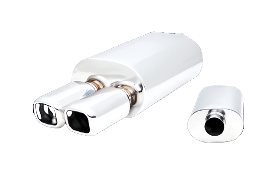 2.25-inch Inlet Twin Square Tip, 6x9-inch Oval Muffler – Rob Bliss Exhaust