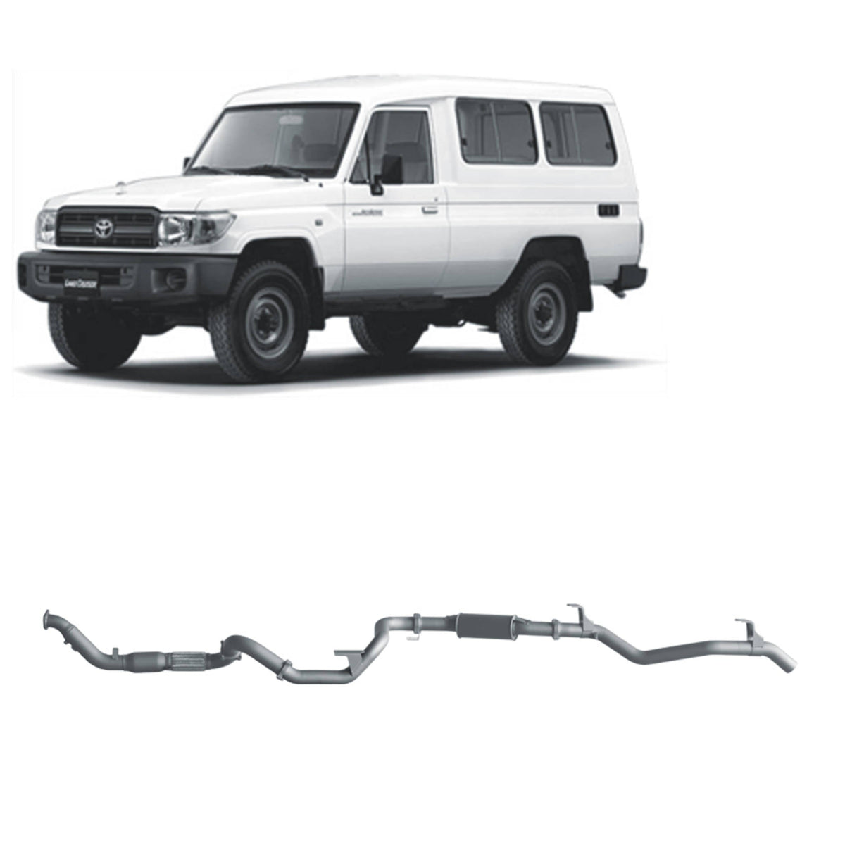 Toyota Landcruiser 78 Series 4.2L TD 2001 to 2007 3-inch Factory Dump ...